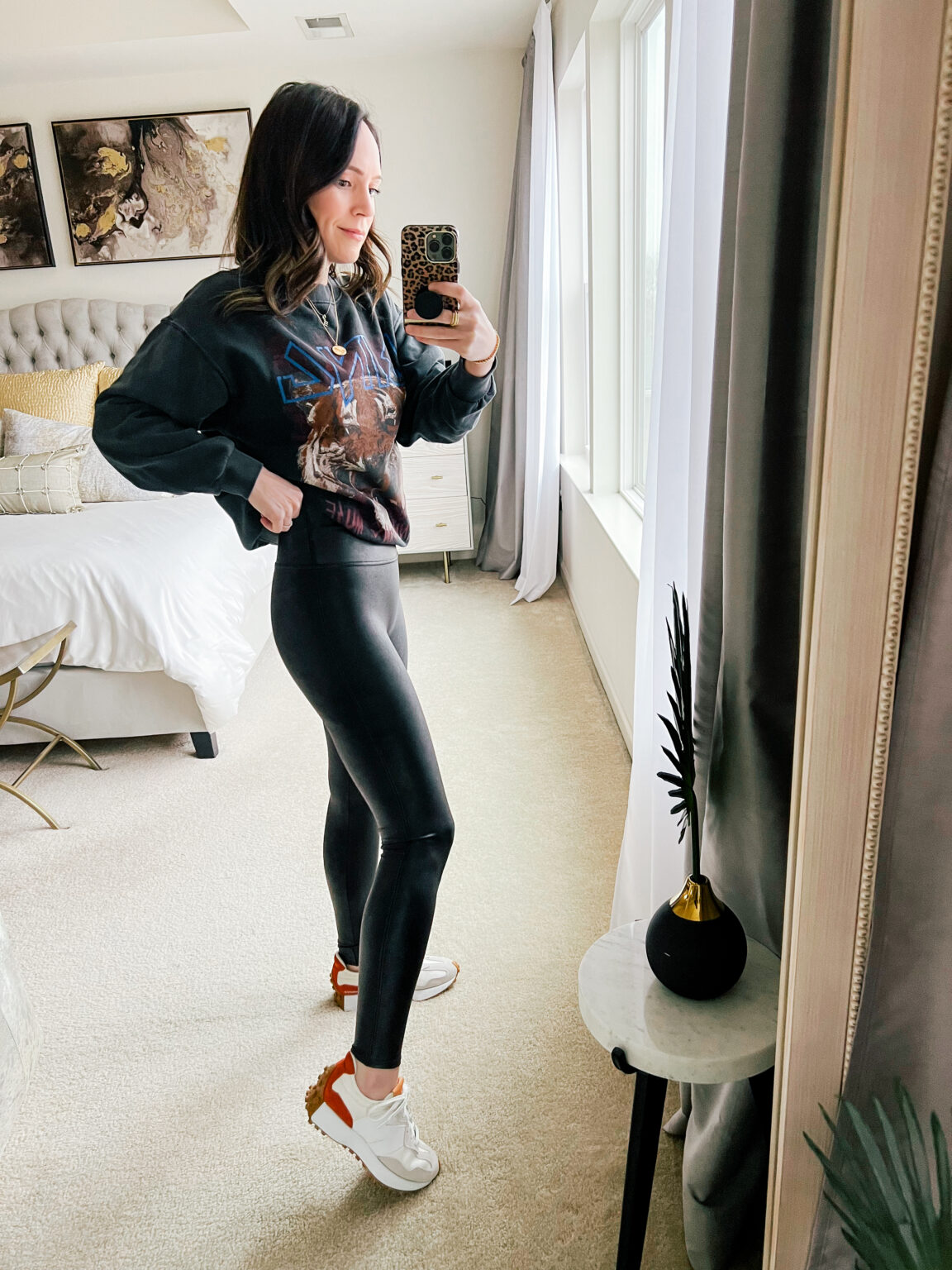 Comparing the Spanx vs Commando Faux Leather Leggings - alittlebitetc